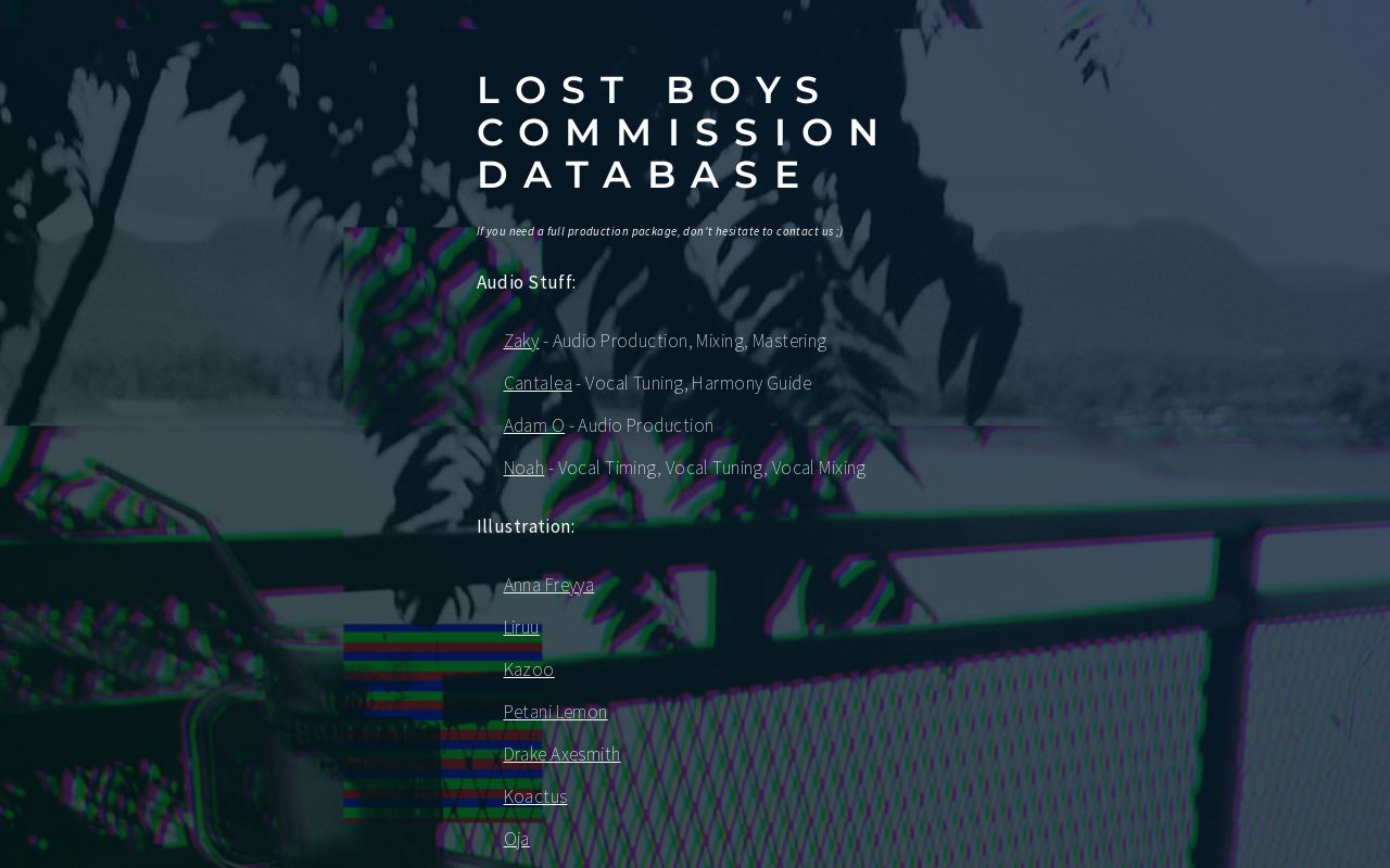 Lost Boys - Commission Database